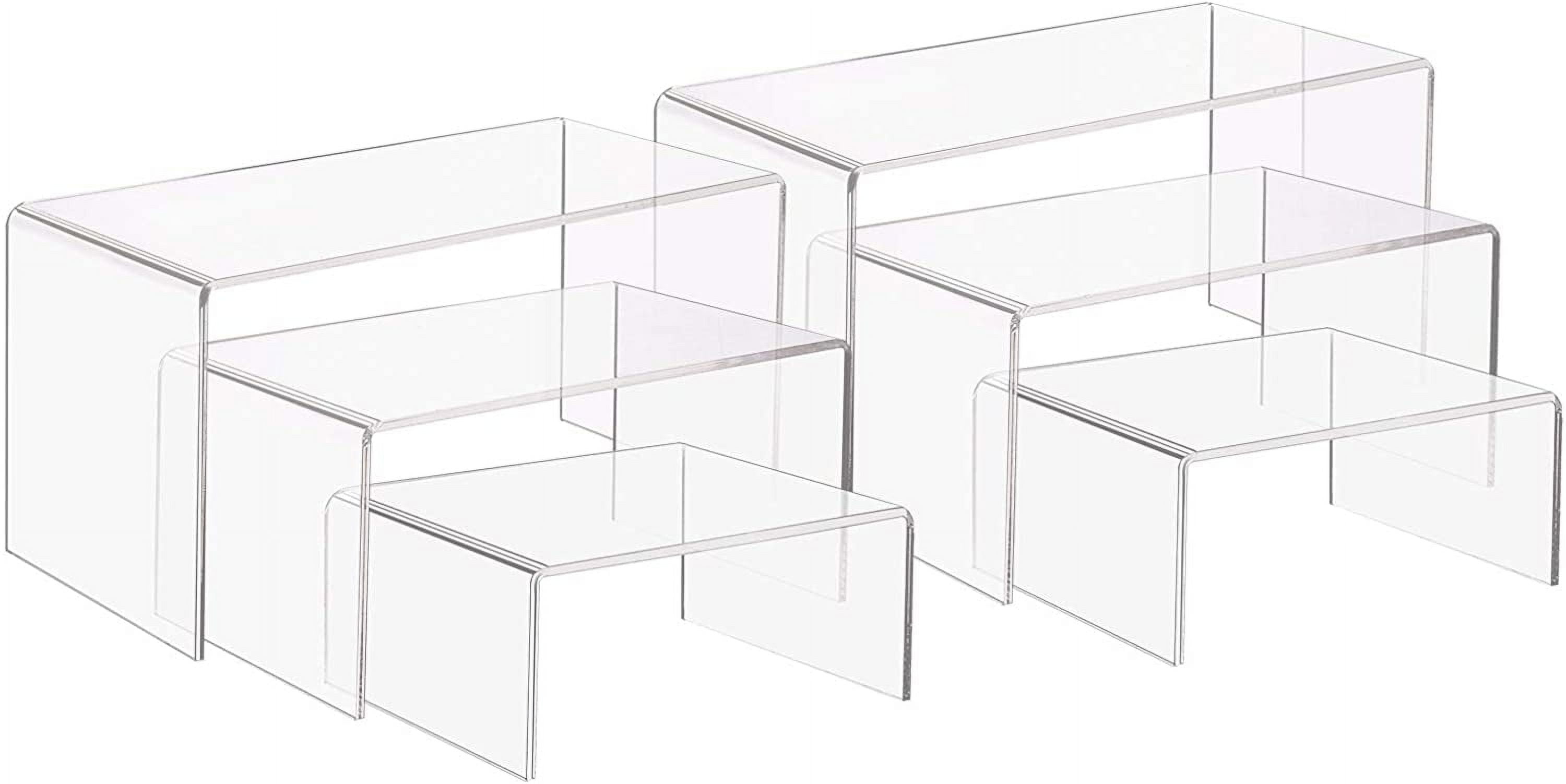 1 Set 6pcs 3 Sizes Acrylic Display Risers Stand U-Shape Jewelry Display ...
