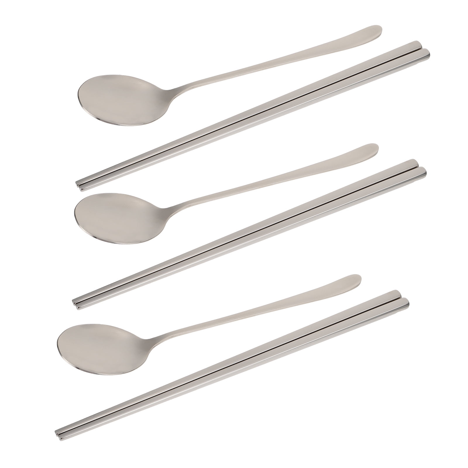 1 Set 6pcs Stainless Steel Chopsticks and Spoons Home Tableware Kit ...