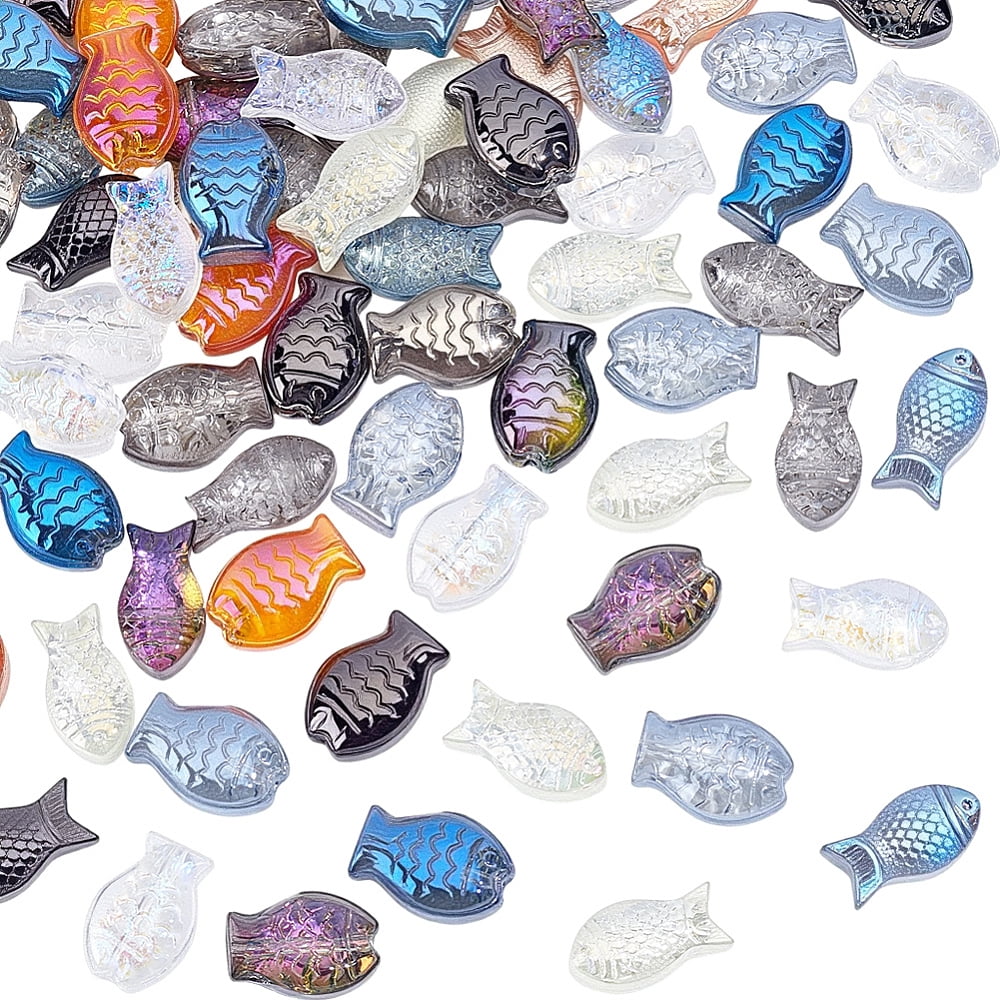 1 Set 72Pcs 12 Styles Electroplate Glass Beads AB Color Plated ...