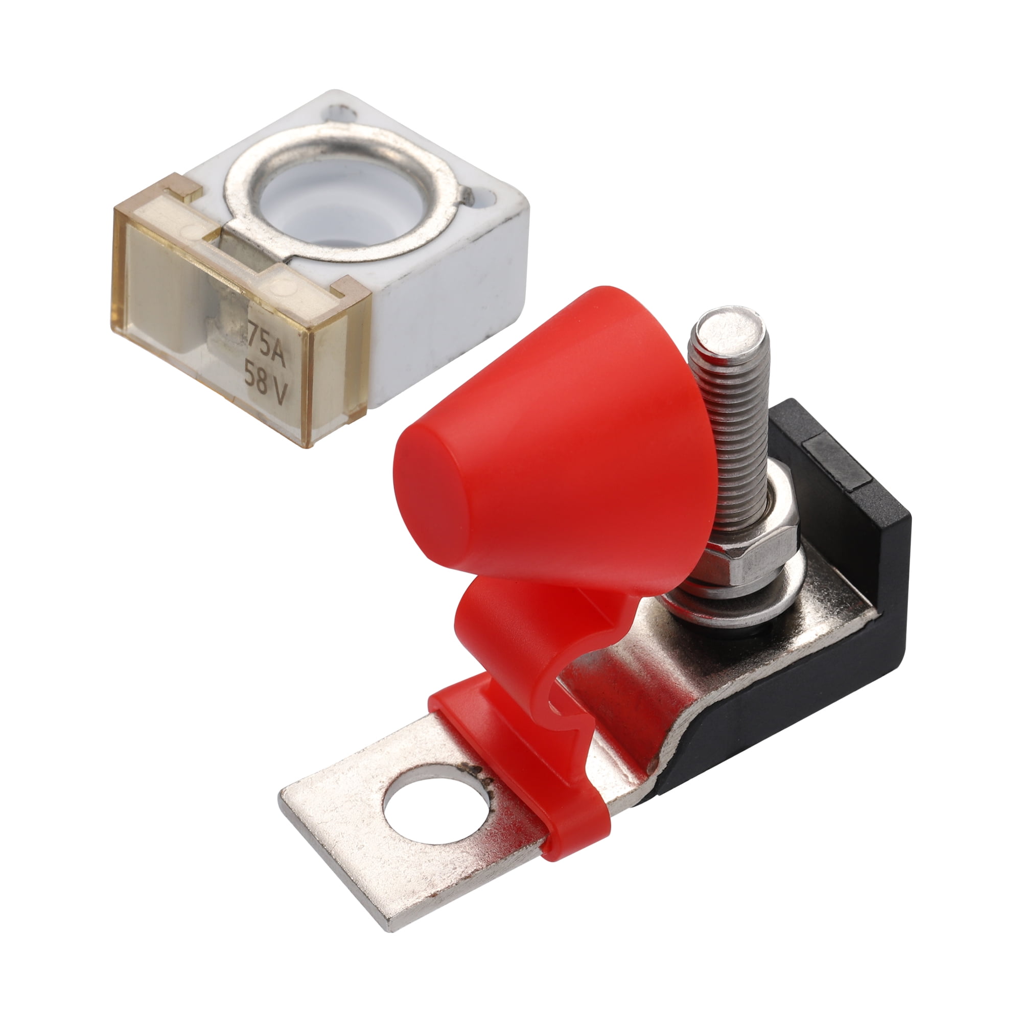 1 Set 75A Battery Fuse Terminal Fuse Block Kit Fuse Max Voltage 58V for Car Marine Boat ...