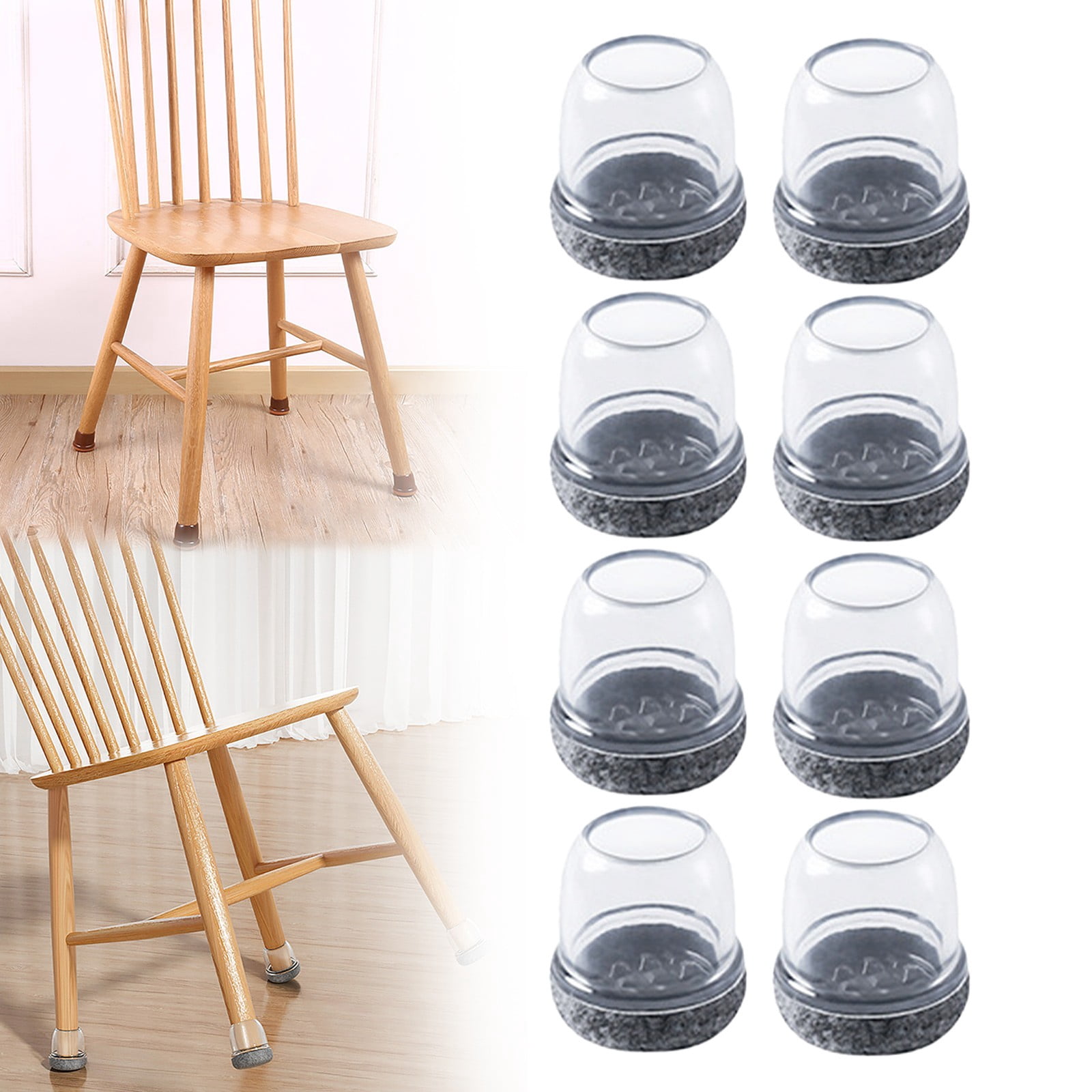 1 Set of 8 Foot Covers Square Chair Leg Floor Protectors Furniture for ...
