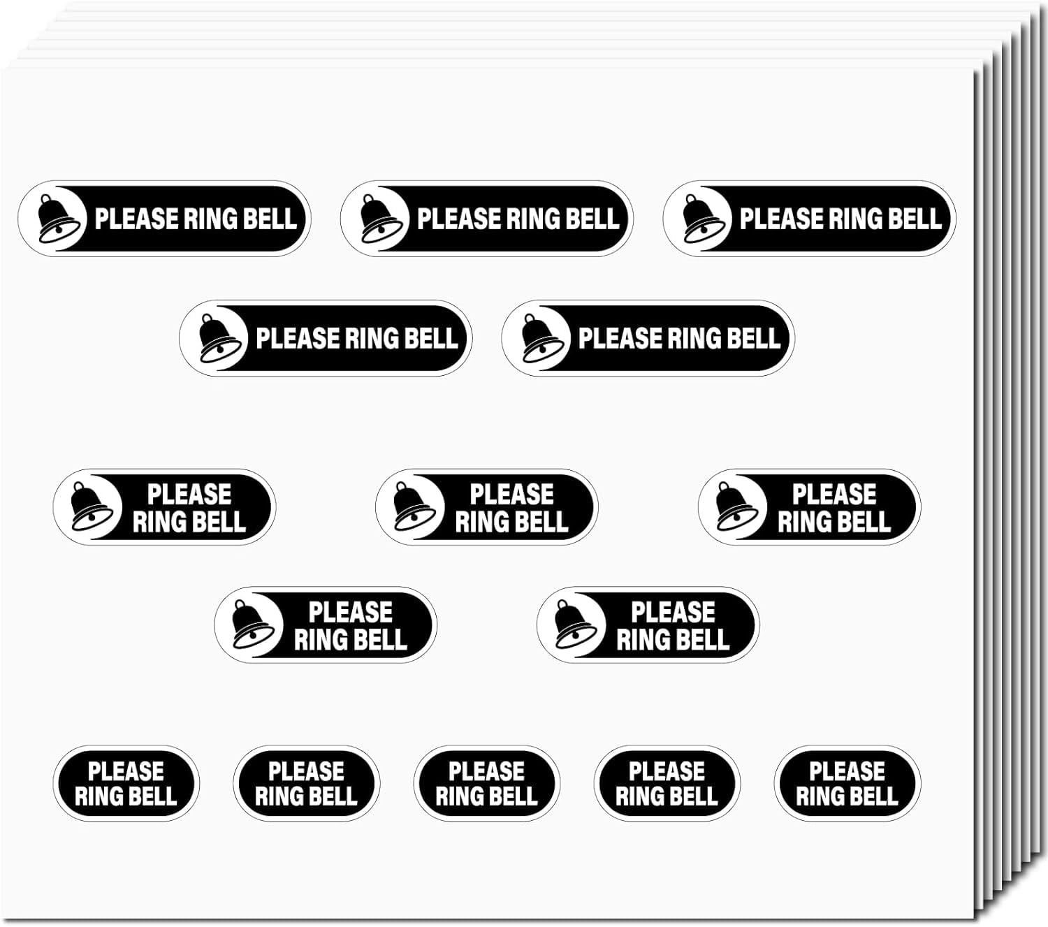 1 Set 8 Sheets Please Ring Bell Stickers Mini Vinyl Coated Self ...