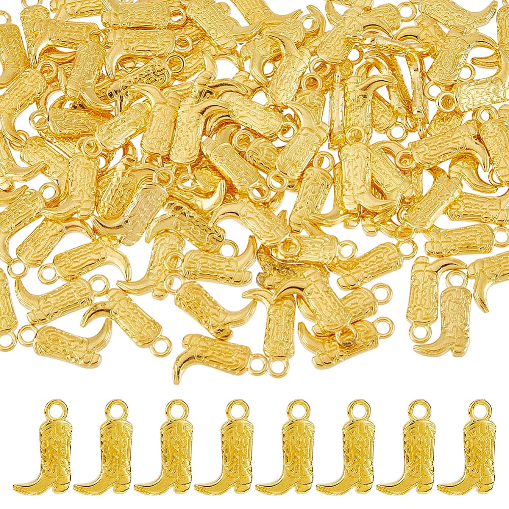 1 Set 80Pcs Alloy Pendants Boots Charms Golden 18x11x3mm Hole: 2.2mm ...