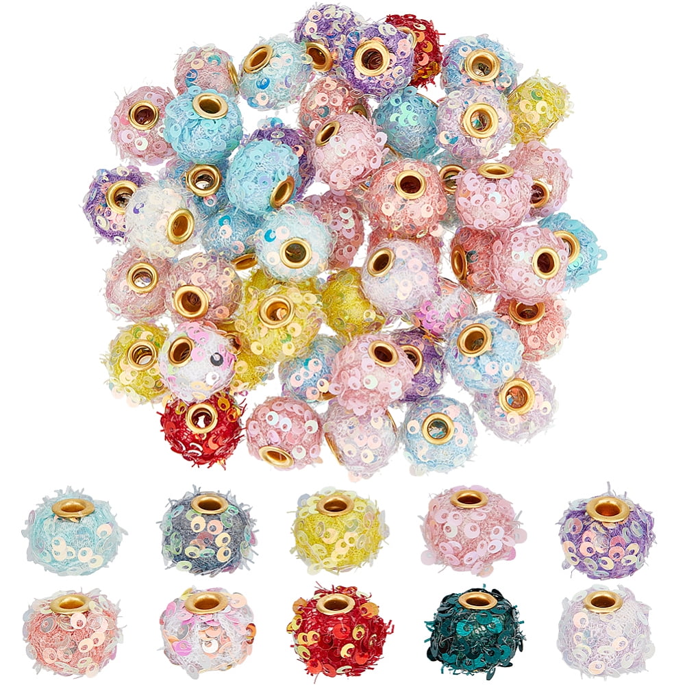 1 Set 80Pcs Plastic Woven Beads Ball Cluster Beads Rondelle with ...