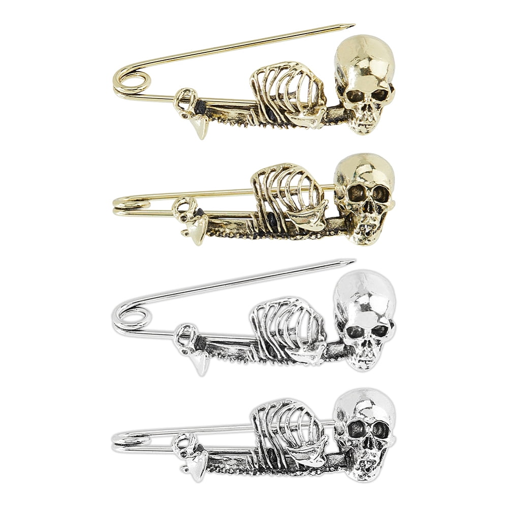 1 Set 8Pcs 2 Colors Zinc Alloy Brooch for Backpack Clothes Silver ...