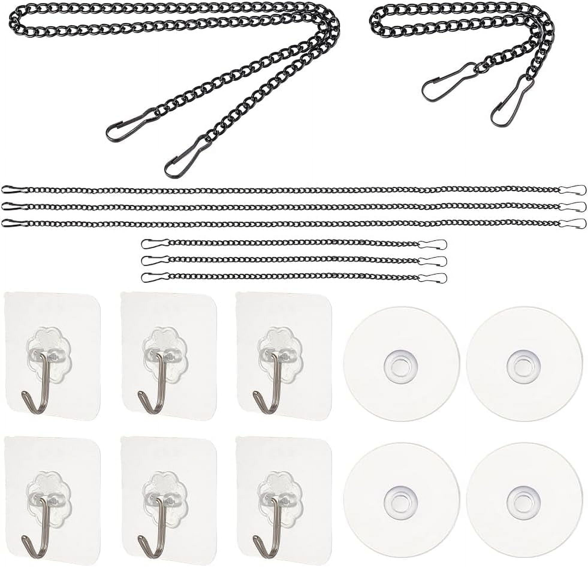 1 Set 8Pcs 9.8~19.7 Inch Iron Hanging Chains Metal Chain with Hooks ...