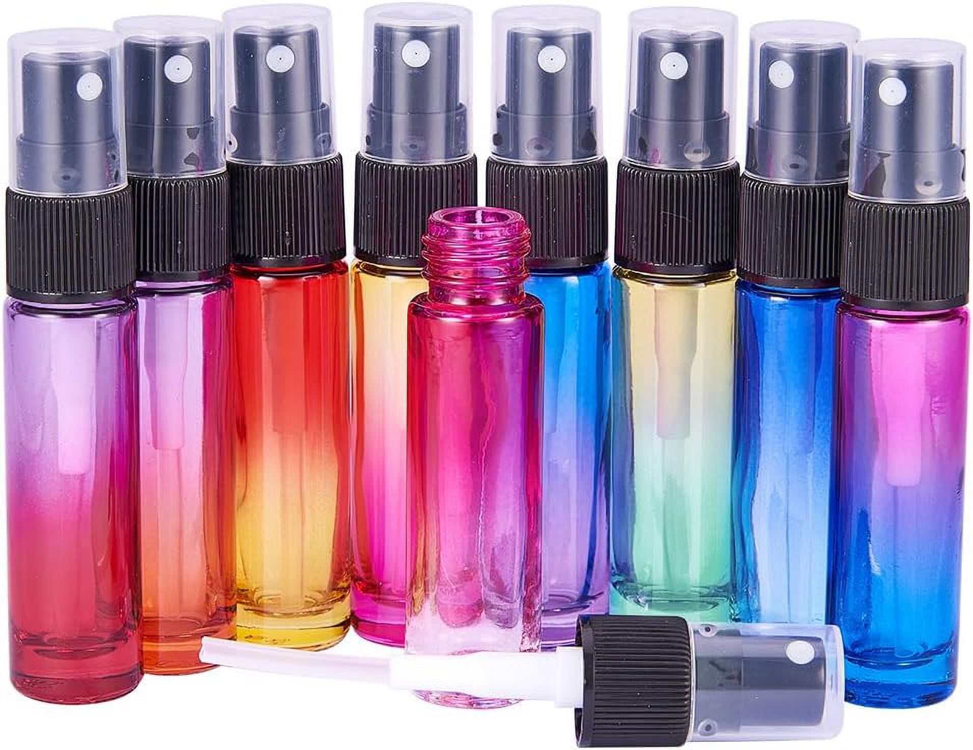 1 Set 9 Packs 10ml Rainbow Color Glass Spray Bottle Refillable Fine ...