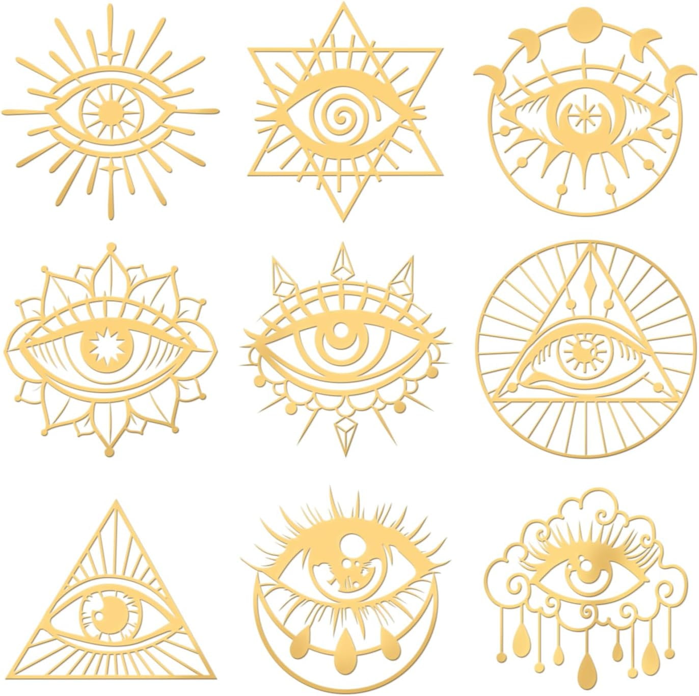 1 Set 9 Pcs Sacred Geometry Stickers Religion Themed Decals Stickers ...