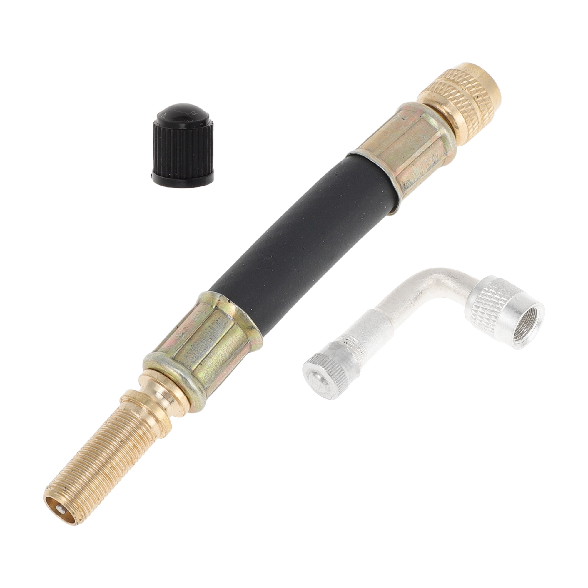 1 Set 90 Degree Copper Tire Valve Extension W/ Flexible Plastic 100mm ...