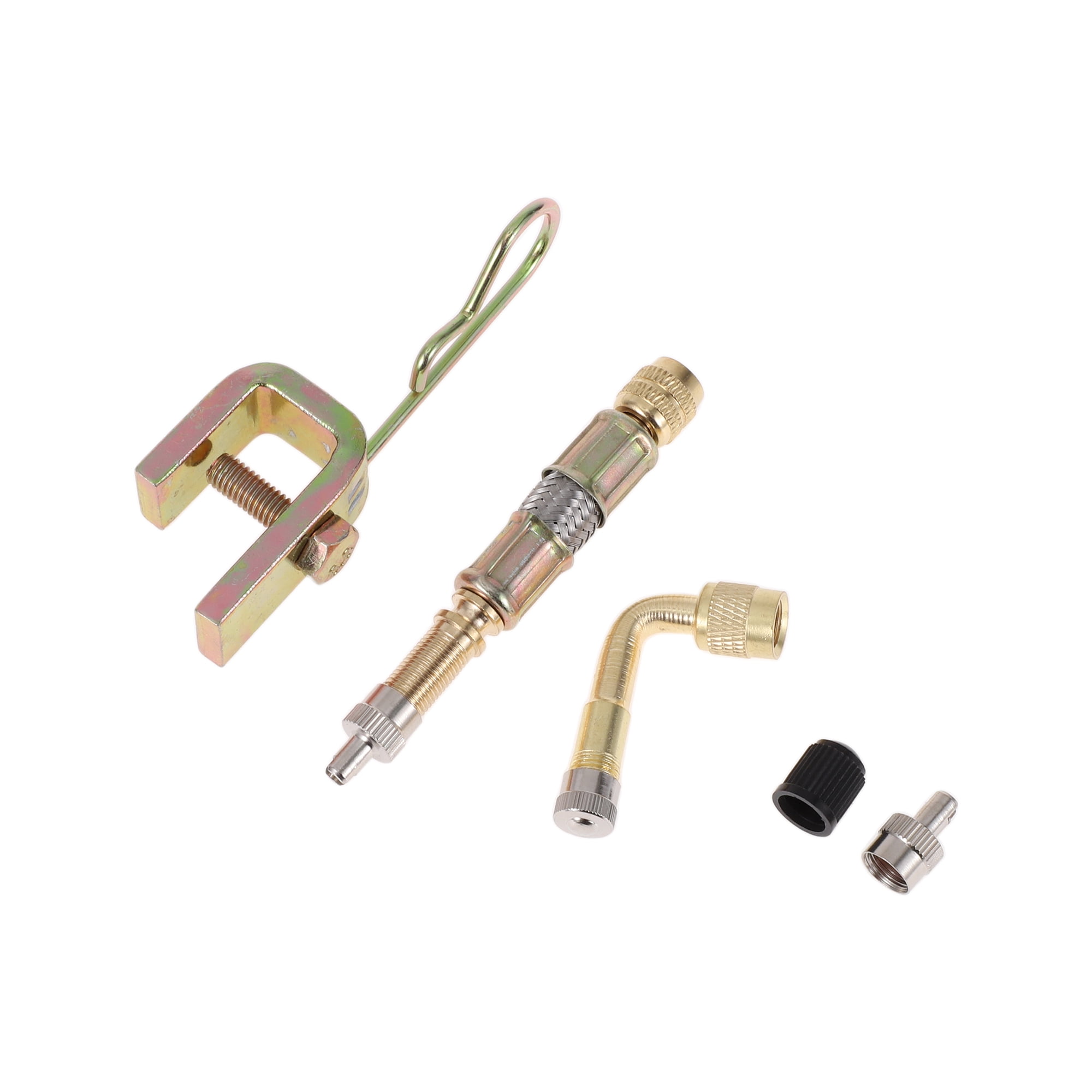 1 Set 90 Degree Copper Tire Valve Extension with Flexible Stainless ...