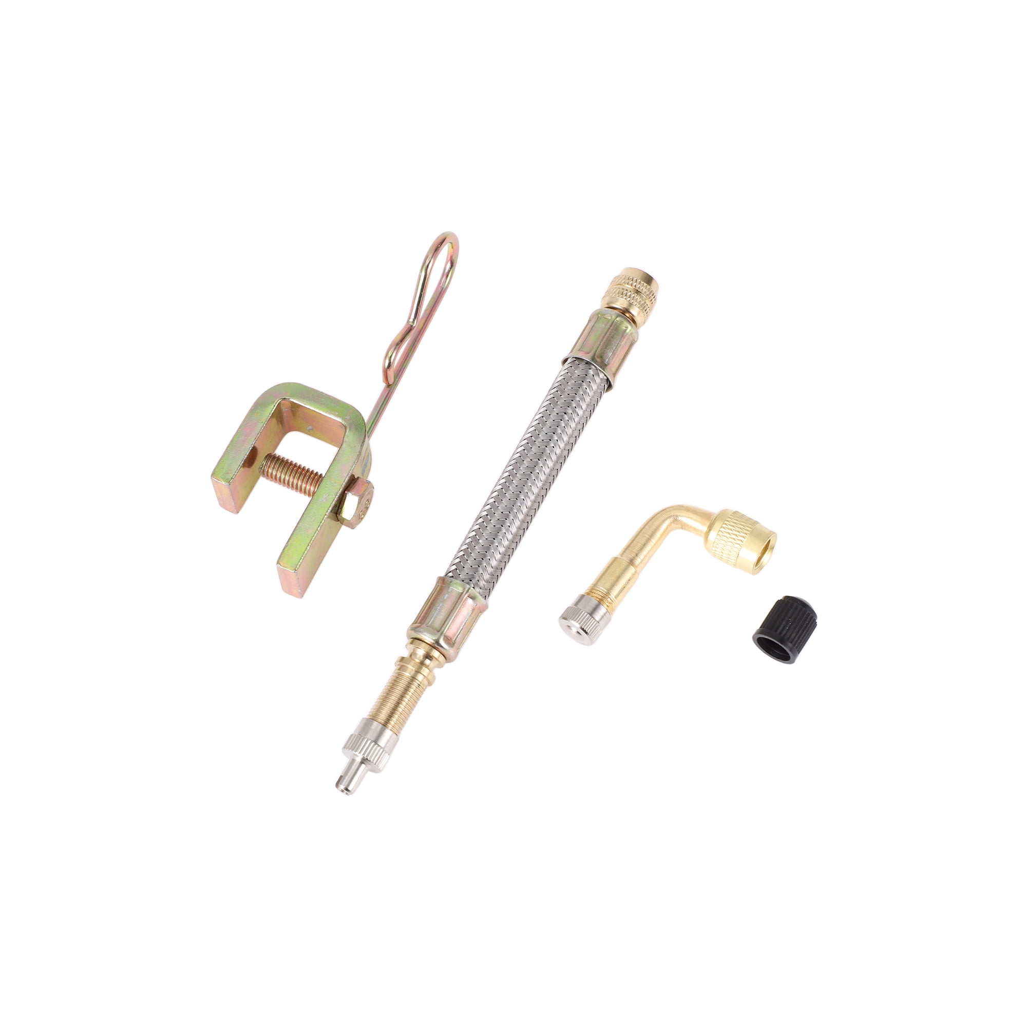 1 Set 90 Degrees Copper Tire Valve Extension with Universal Stainless ...