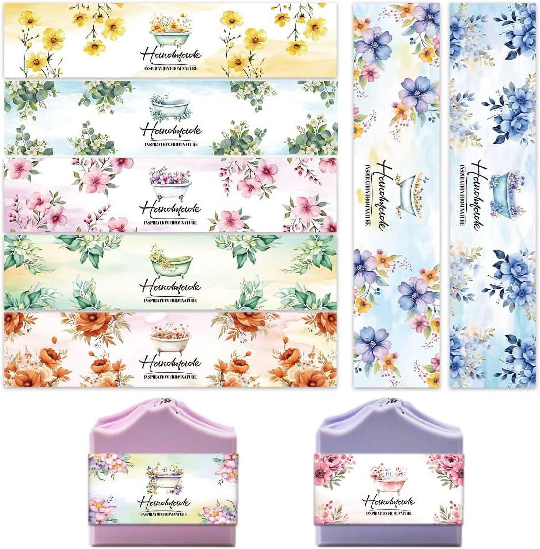 1 Set 90pcs Bathtub Flowers Soap Wrappers for Homemade Soap 9 Styles ...