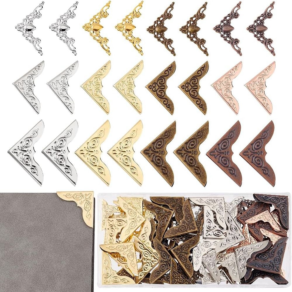 1 Set 96Pcs 12 Styles Alloy & Iron Corner Guards for Notebook Photo ...