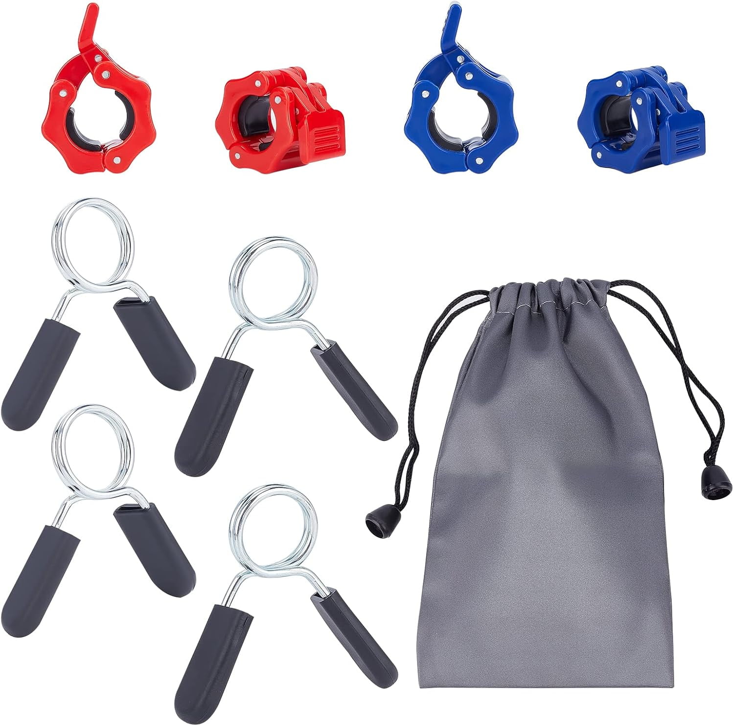 1 Set 9Pcs 5 Style ABS Plastic Barbell Clamps with Stainless Steel ...