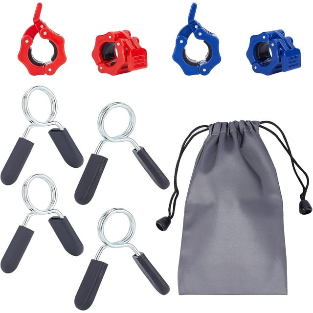 1 Set 9Pcs 5 Style ABS Plastic Barbell Clamps with Stainless Steel ...