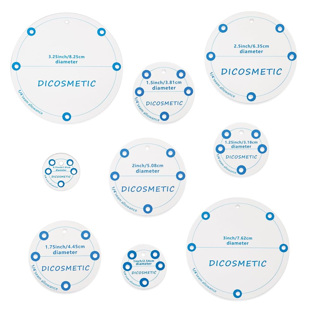 1 Set 9Pcs Circle Quilting Templates Sewing Rulers Set 1.14-3.64 Inch ...