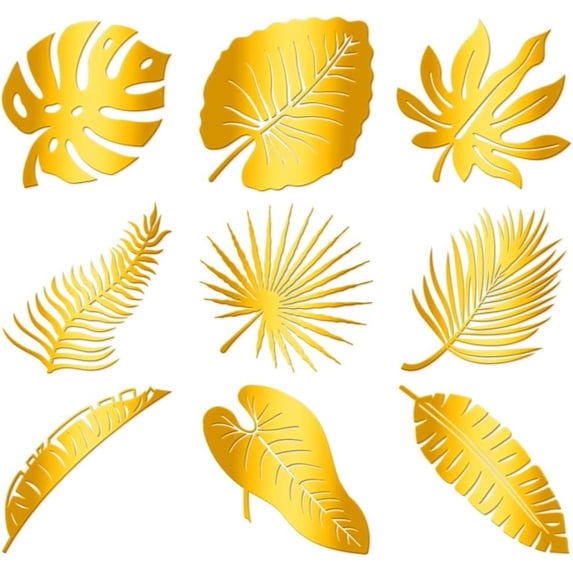 1 Set 9Pcs Nickel Self-adhesive Picture Stickers Metal Decals Golden ...