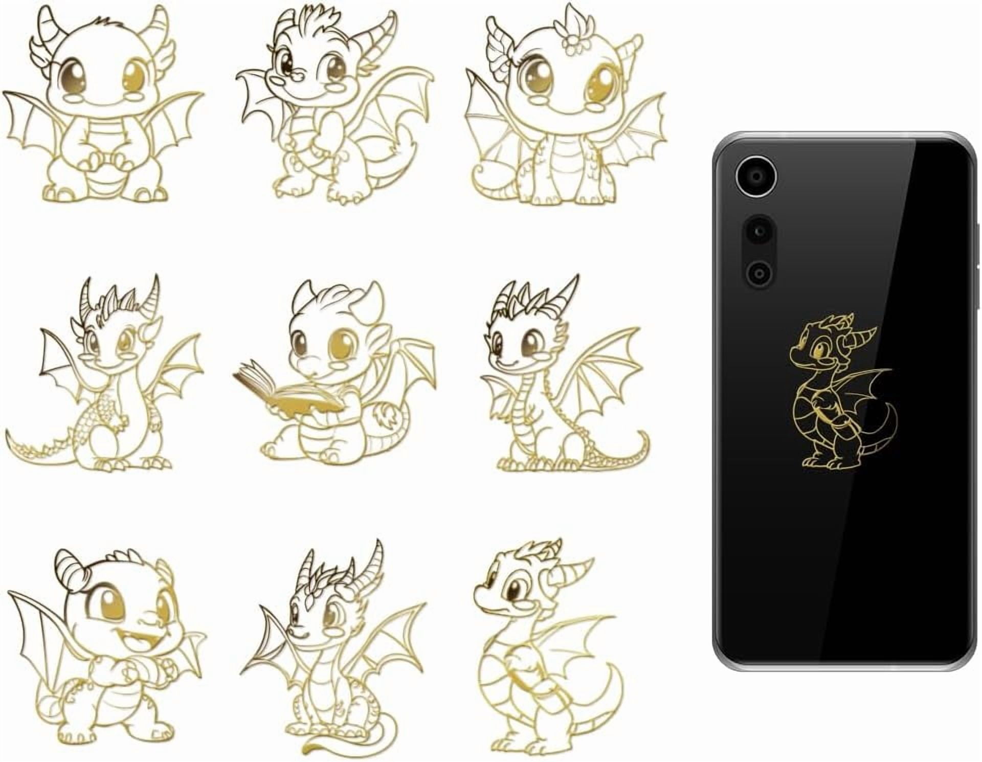 1 Set 9Pcs Nickel Self-adhesive Picture Stickers Metal Decals Golden ...