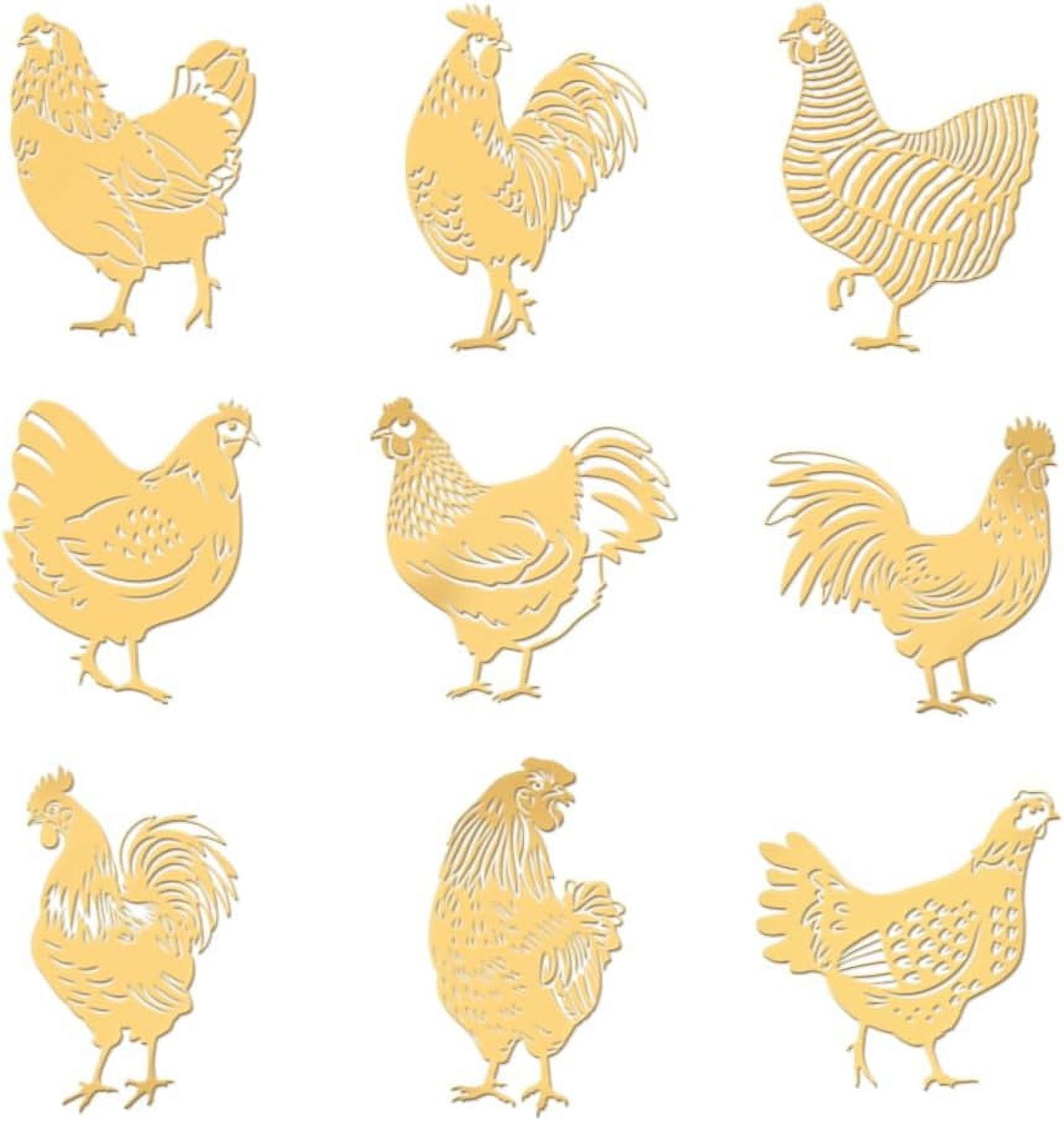 1 Set 9Pcs Nickel Self-adhesive Picture Stickers Metal Decals Golden ...