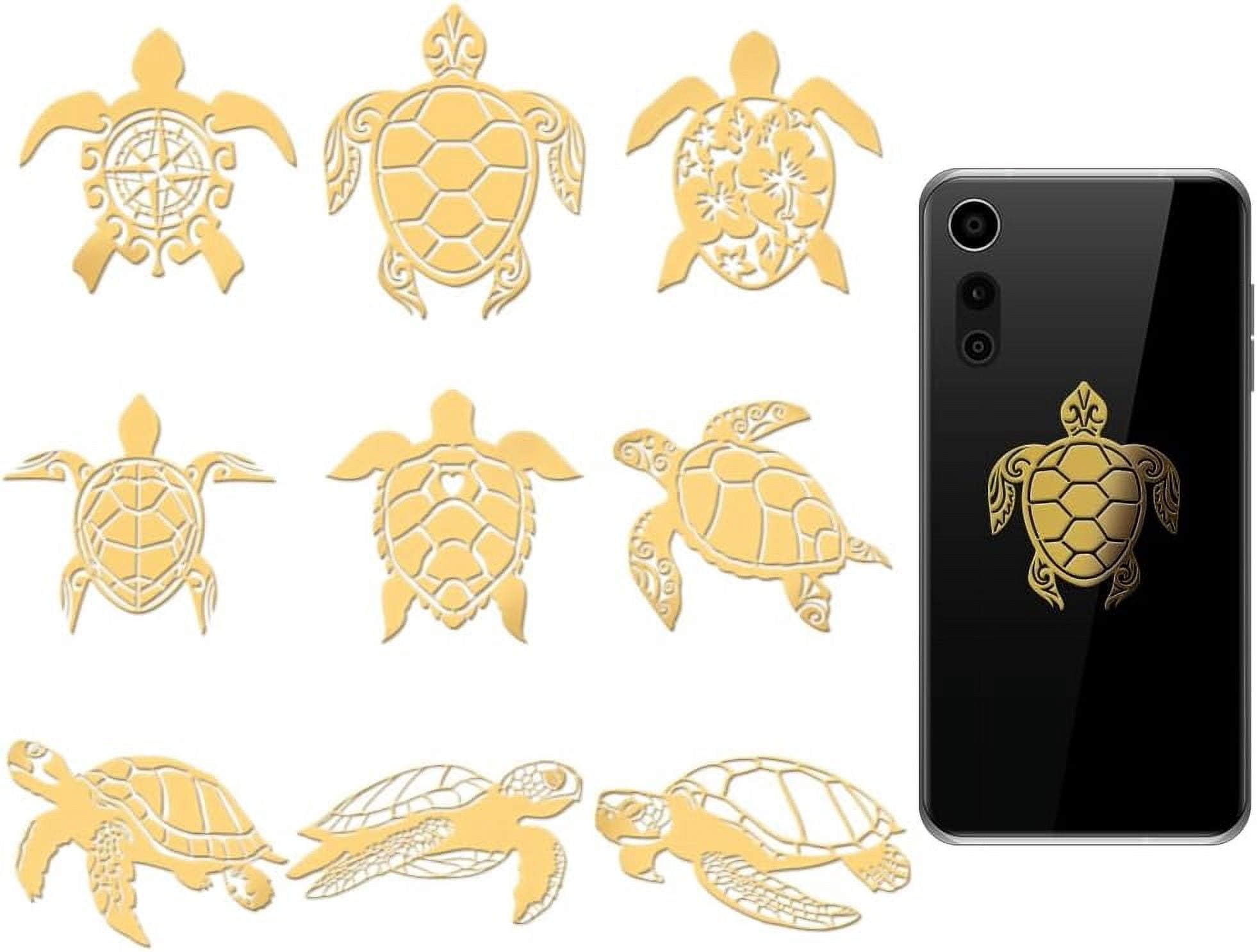 1 Set 9Pcs Nickel Self-adhesive Picture Stickers Metal Decals Golden ...