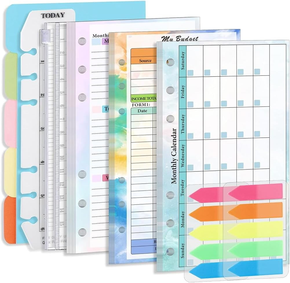 1 Set A6 Budget Planner Refill Set 6-Holes Expense Budget Tracker ...