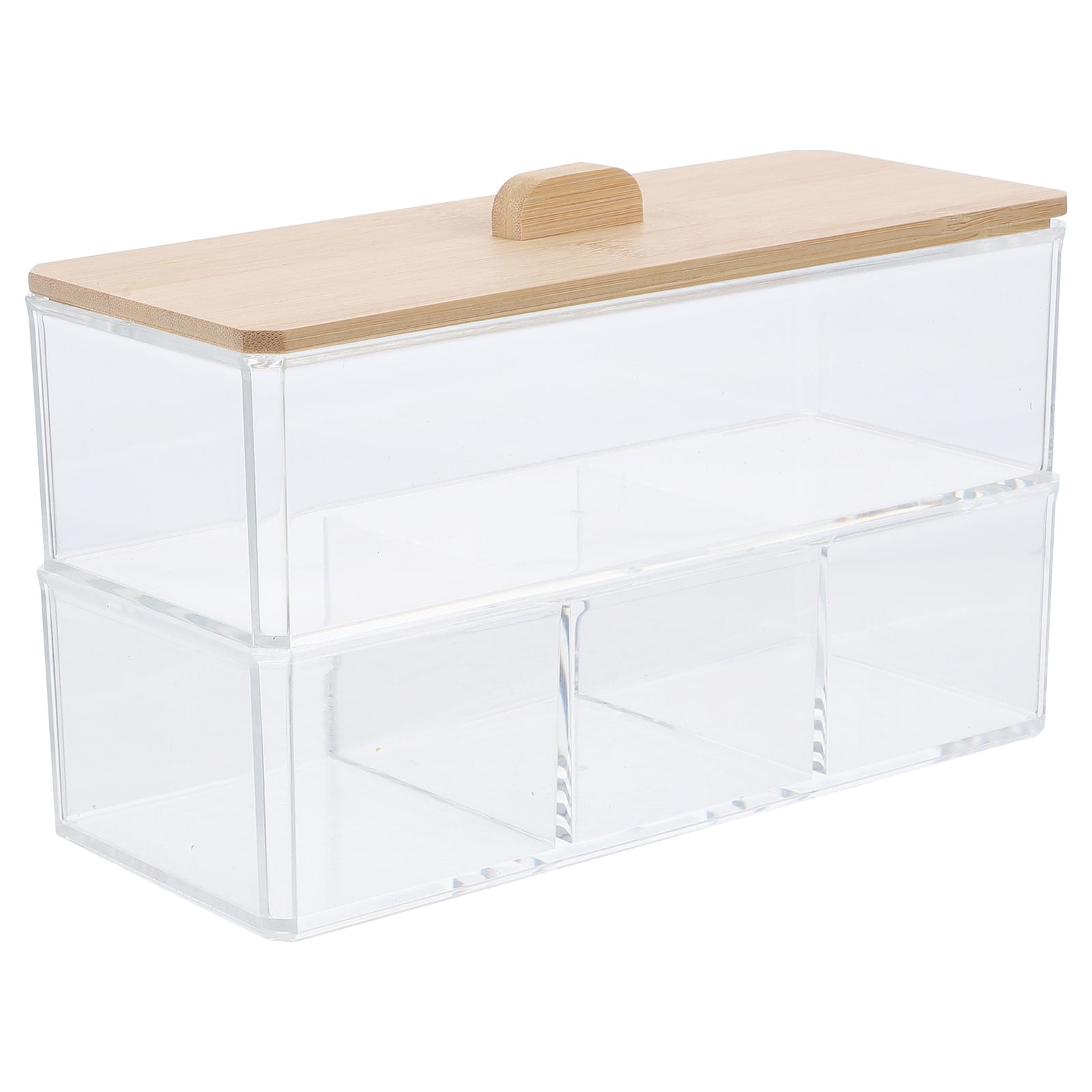 1 Set Acrylic Cotton Swab Holder with Lid Storage Case for Cotton Balls ...