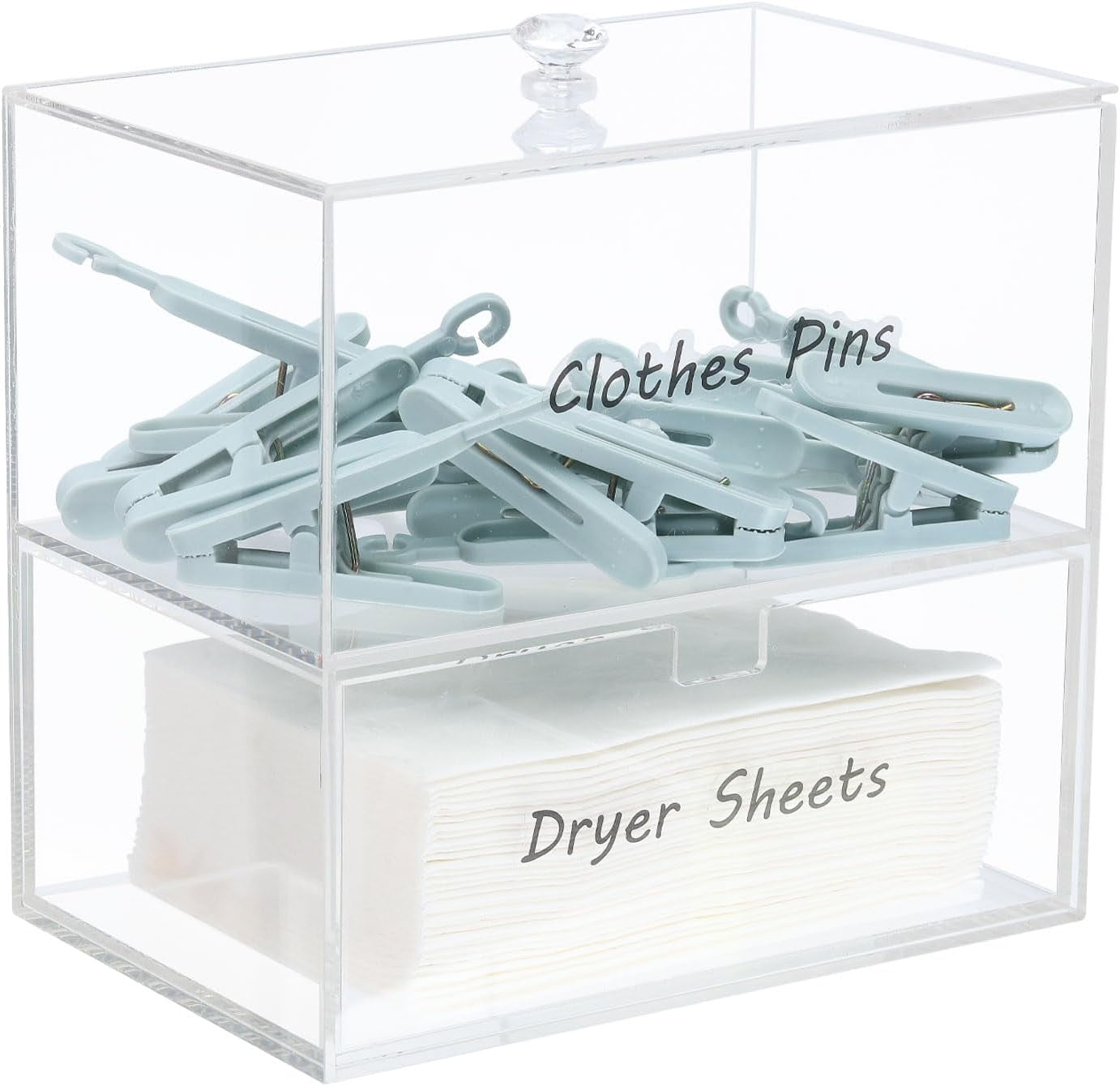 1 Set Acrylic Double Layer Dryer Sheet Holder Dryer Sheet Container ...