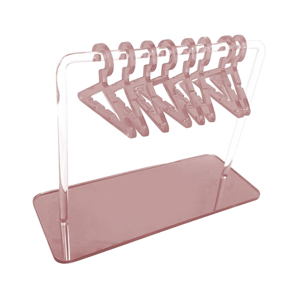 1 Set Acrylic Earring Holder with Mini Hangers Colorful Coat Hanger ...
