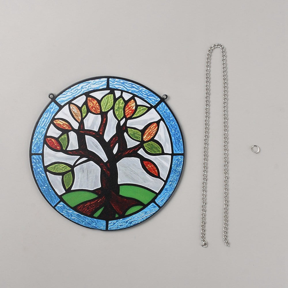 1 Set Acrylic Hanging Ornaments Sets with Iron Chain Tree of Life ...