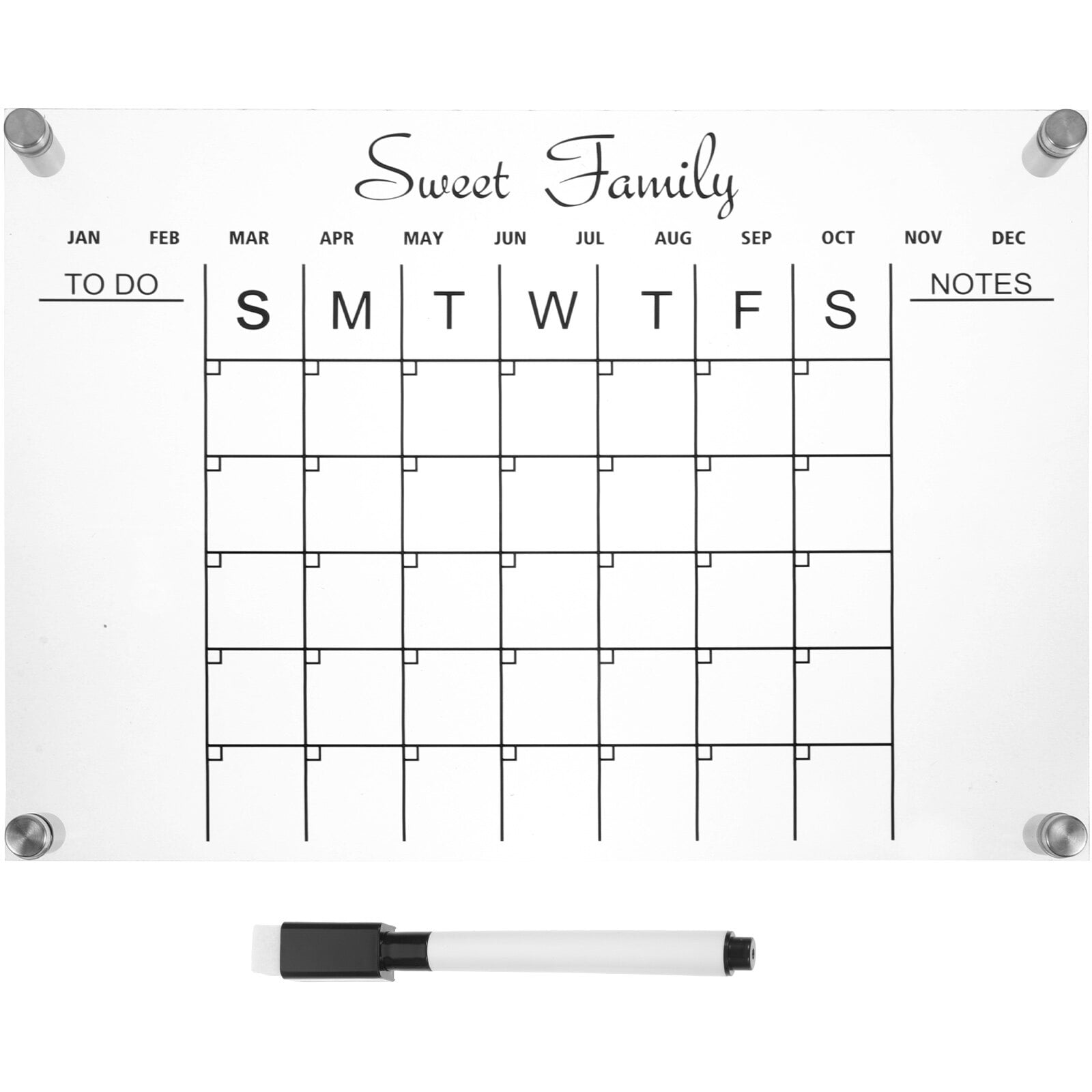 SKISUNO Monthly And Weekly Planner Board Acrylic For Students ...