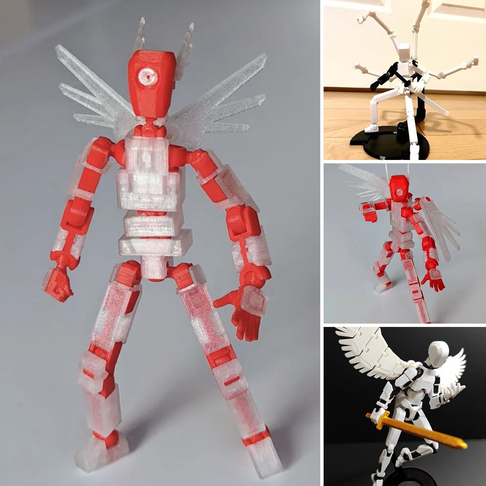 1 Set Action Figure 3D Printed Multi-Jointed Robot Figure Articulated ...