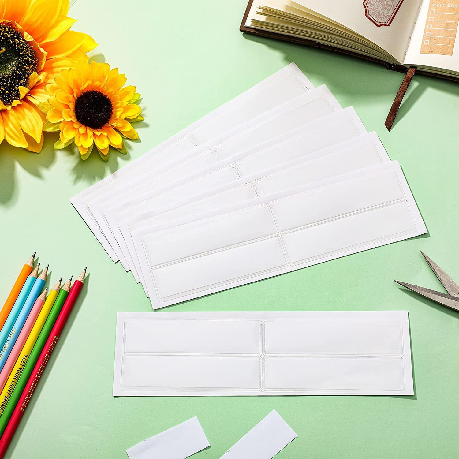 HOMEMAXS Adhesive Index Card Pockets with Clear PVC Protection for ...