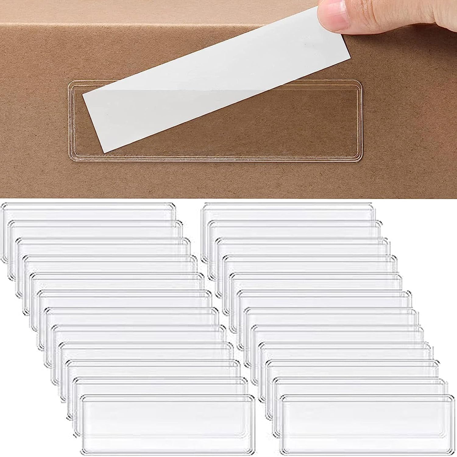 1 Set Adhesive Pockets Self Adhesive Label Holders with Paper for Supermarket Bookshelf ...