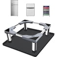 1 Set Adjustable Mini Fridge Stand with 23.6'' x 23.6'' Silicone Mat, 7 ...