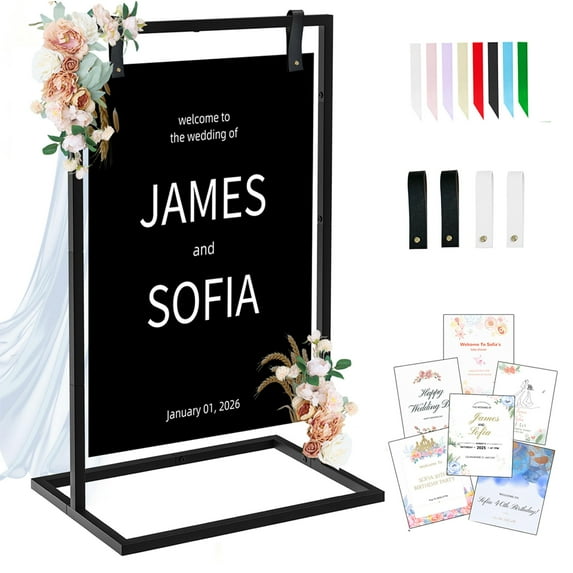 1 Set Adjustable Poster Holder with Hanging Strap, Easy Assemble Carry ...