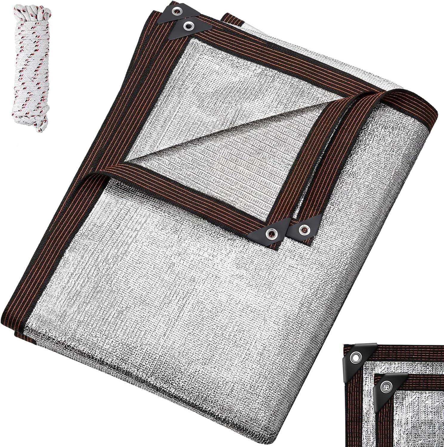 1 Set Aluminum Shade Cloth 10 x 20 ft Reflective 70% Aluminum Cloth ...
