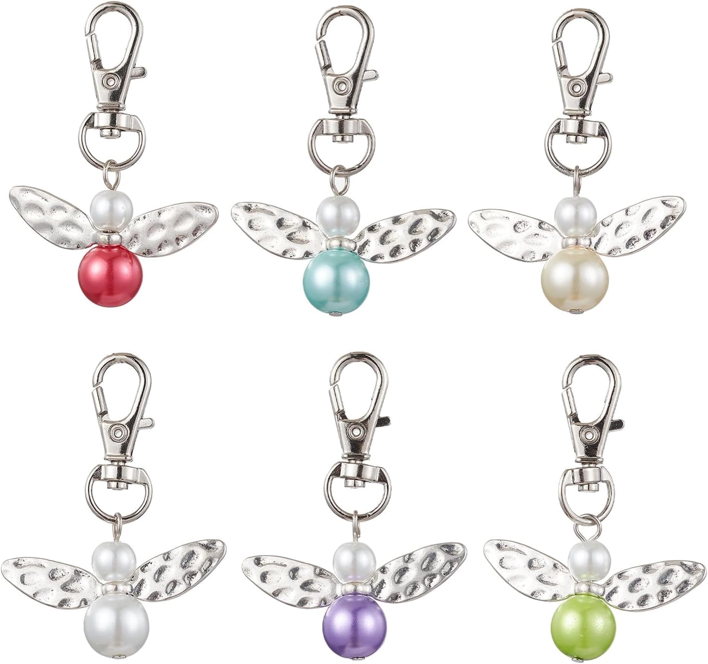 1 Set Angel & Fairy Pendant Decorations 5Pcs 5 Colors Fairy Shape Glass ...