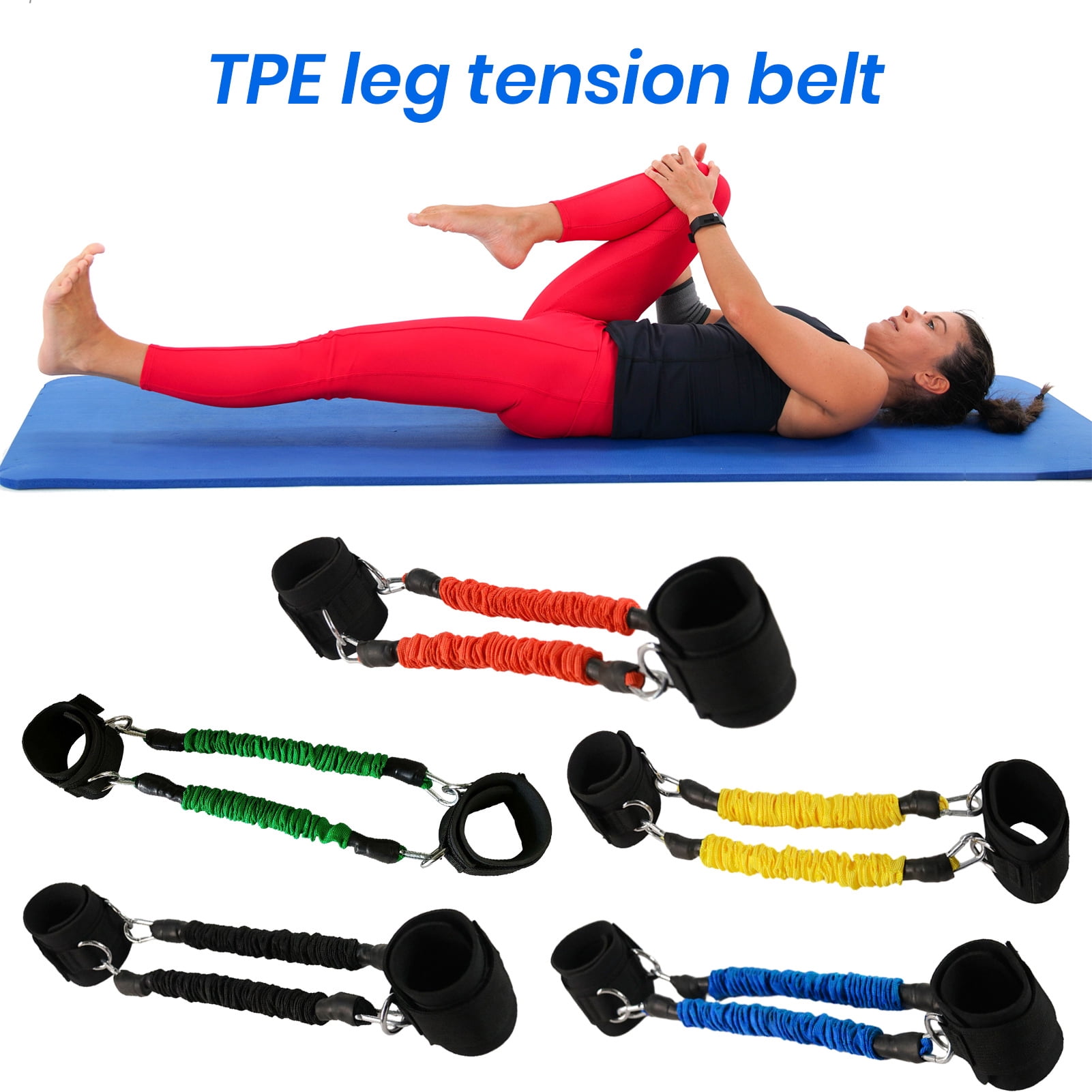 1 Set Ankle Resistance Bands with Cuffs Guard Kickbacks Hip Training ...