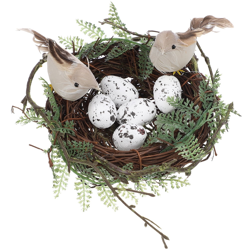 1 Set Artificial Bird Nest With Eggs Fake Birds Faux Bird Nest Spring ...