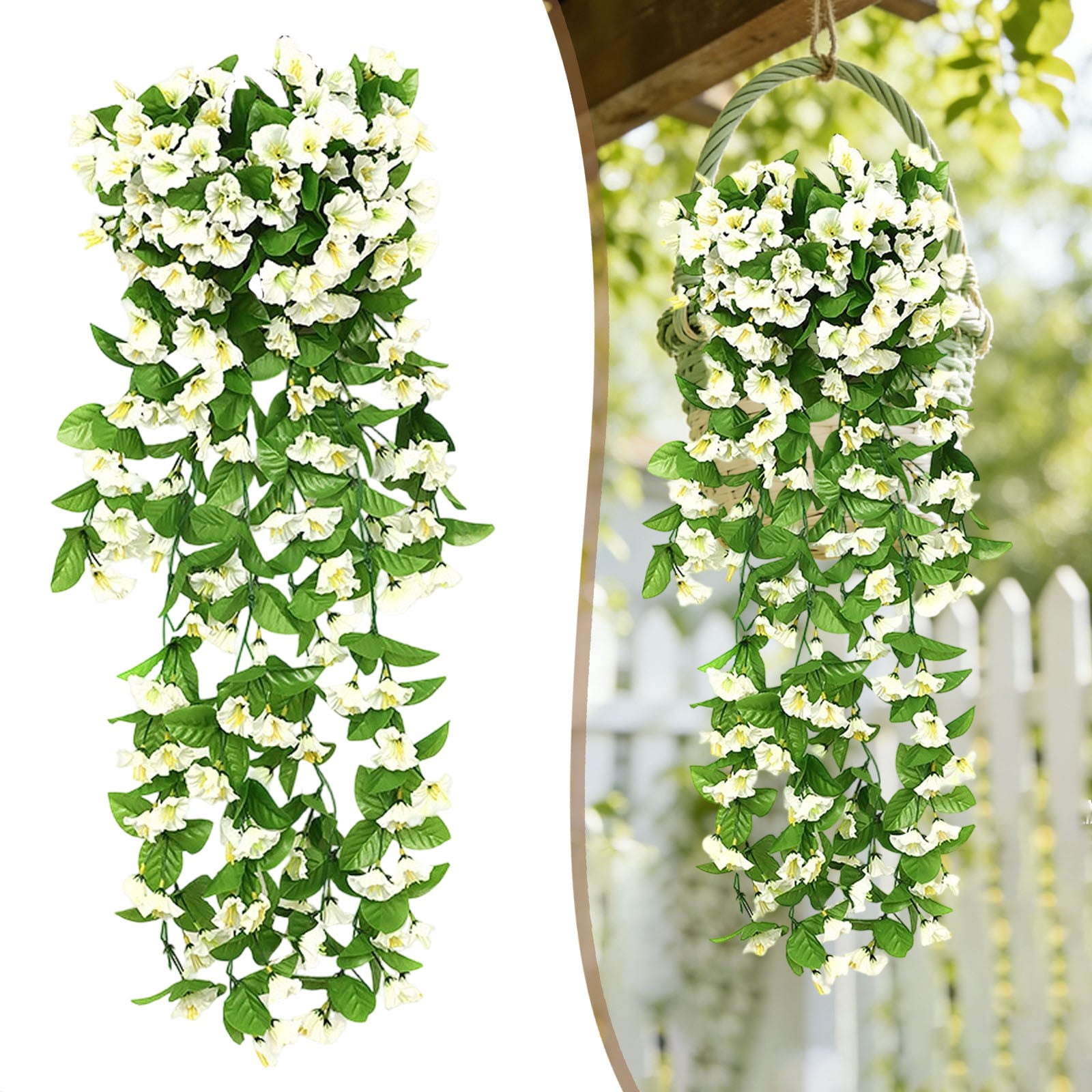 1 Set Artificial Morning Glory Wall Hanging Faux Silk Trumpet Vine ...