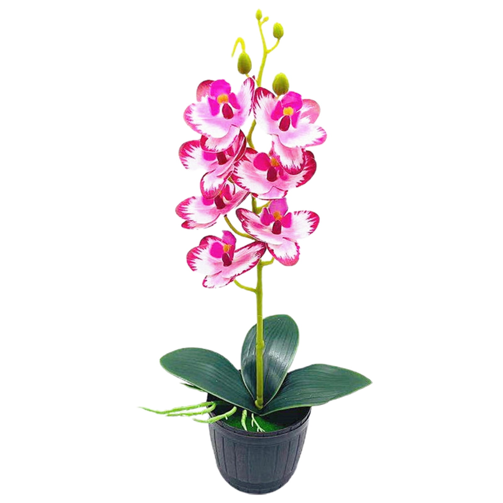 1 Set Artificial Orchid Flowers Pot Natural-Looking Plastic Showcase ...