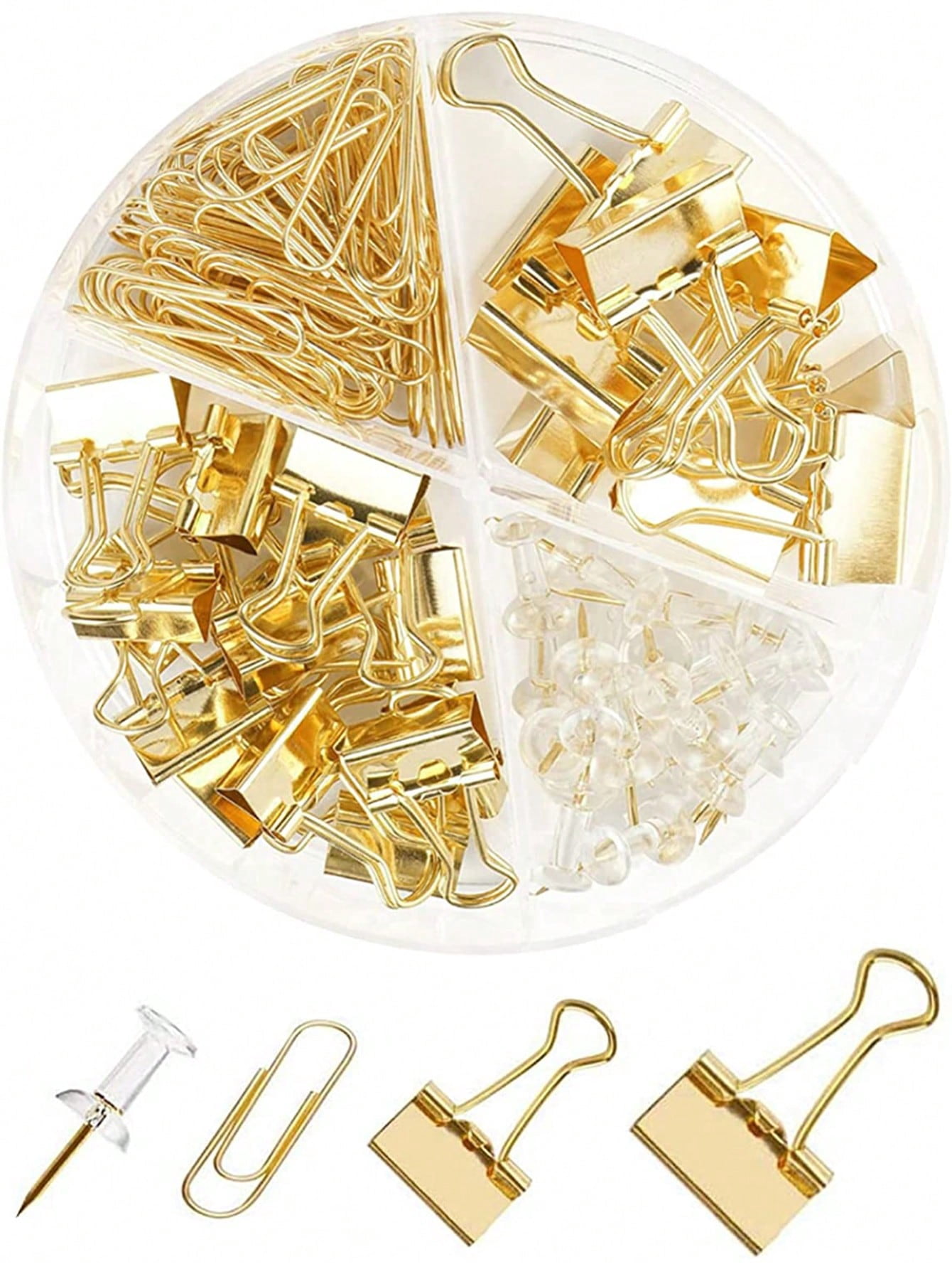 1 Set Assorted Rust Proof Binder Clips Paperclips Push Pins Stationery ...