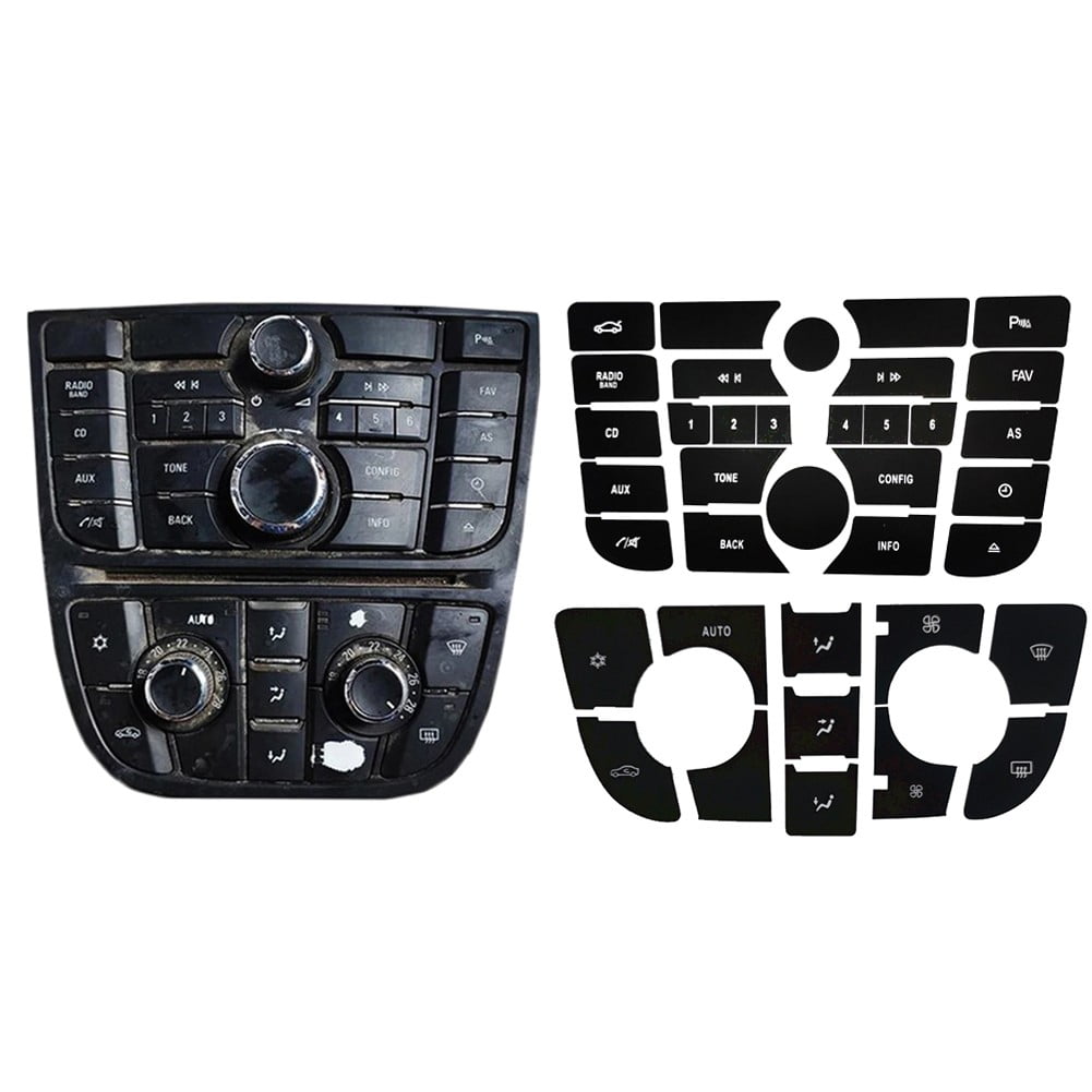 1 Set Auto Dashboard CD Radio Audio Button Repair Sticker Set For OPEL ...