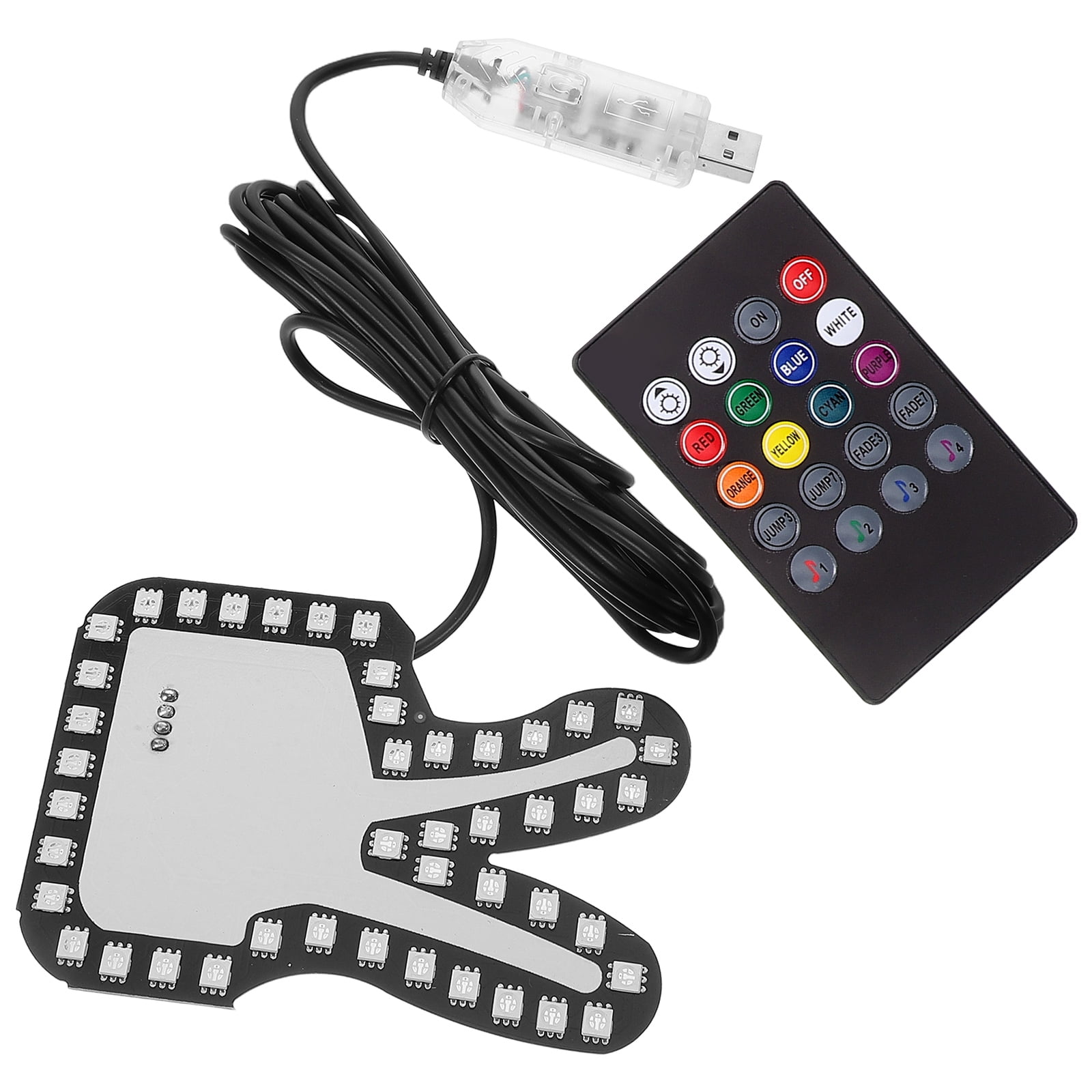 1 Set Automotive Led Finger Light With Remote Funny Hand Gesture Signal ...