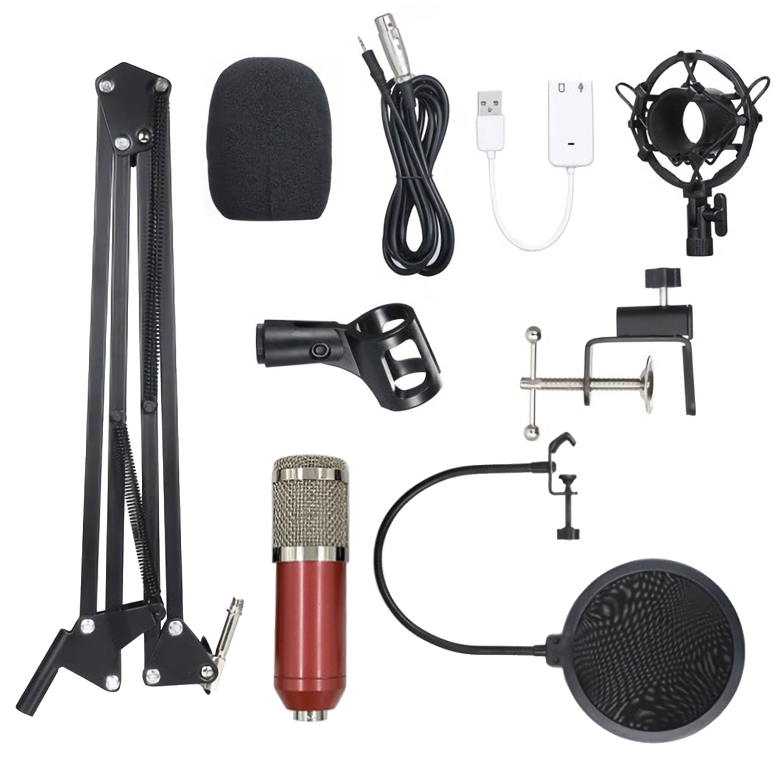 1 Set BM800 Condenser Microphone Plug Play Good Pickup Effect Metal ...