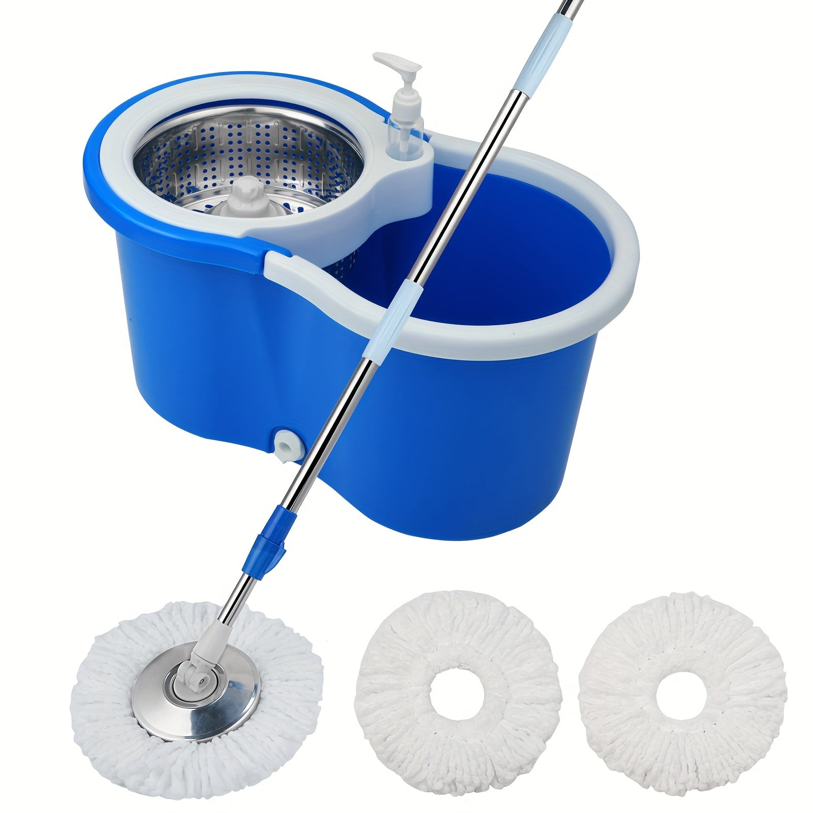 1 Set, BOP Microfiber Spin Mop And Bucket Floor Cleaning System, With 3 ...