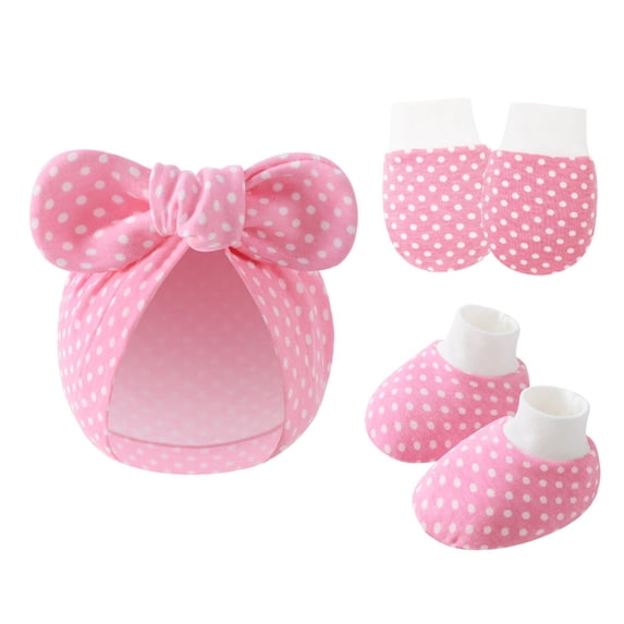 1 Set Baby Hat Mittens Foot Covers Set Soft & Breathable Cotton Fabric ...