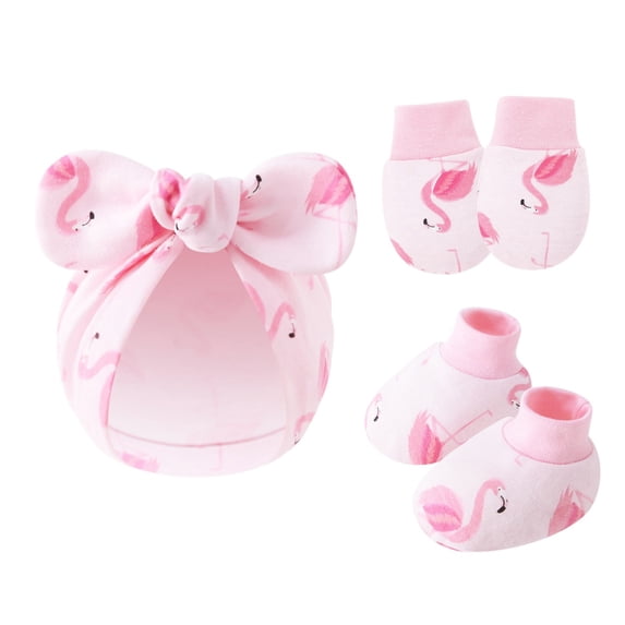 1 Set Baby Hat Mittens Foot Covers Set Soft & Breathable Cotton Fabric ...