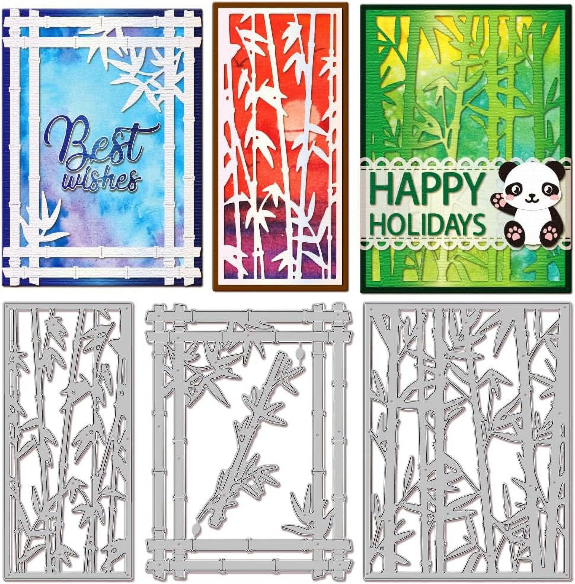 1 Set Bamboo Background Frame Cutting Dies for Card Making Scrapbooking ...