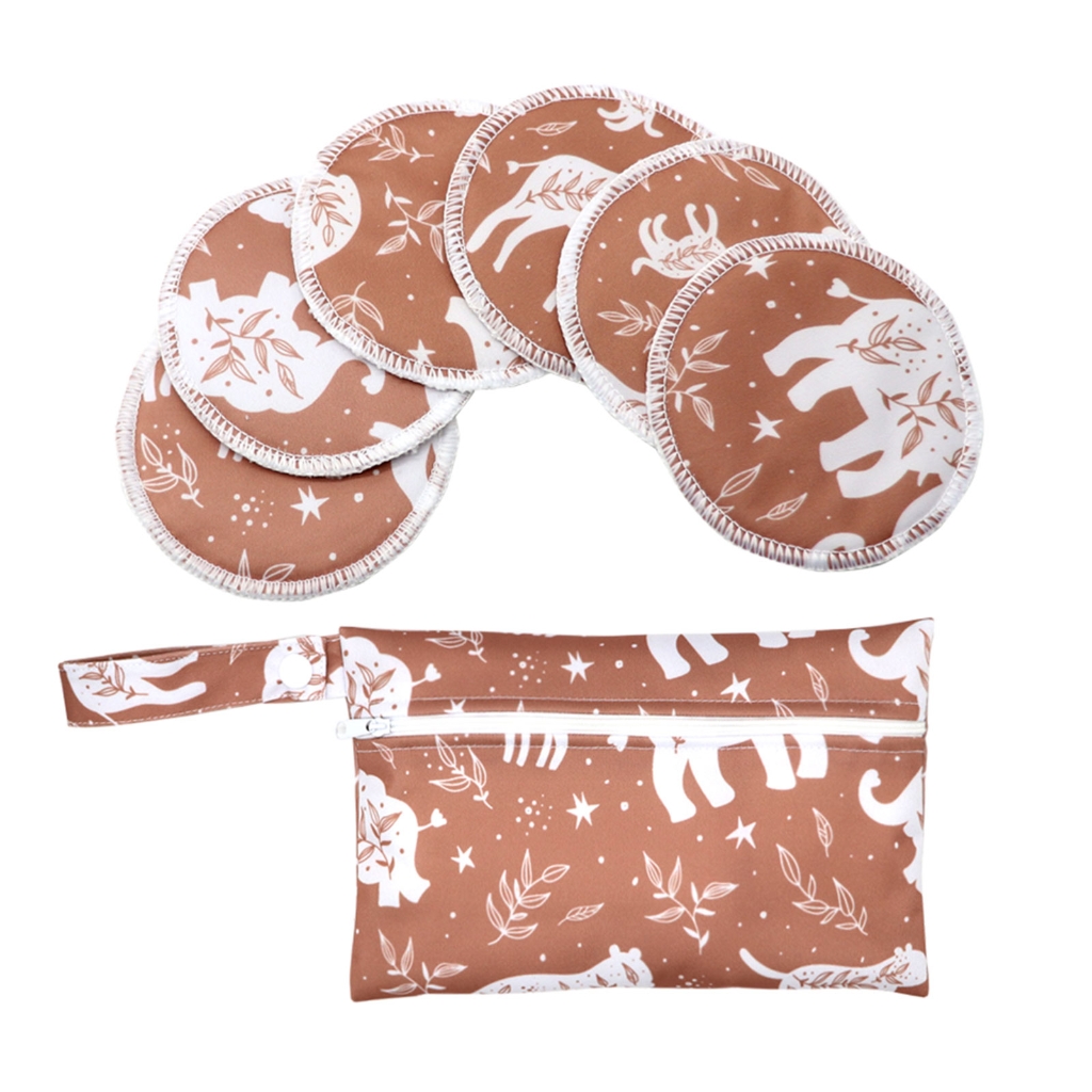 1 Set Bamboo Nursing Pads with Portable Diaper Organiser Pouch Nanny ...